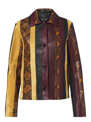 Proenza Schouler Sirine Snake-effect Striped Leather Jacket - Multicoloured