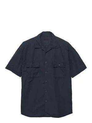 Prada Cotton-blend Short-sleeve Shirt - Blue