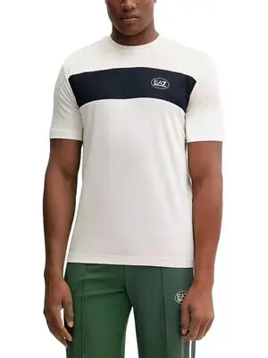 EA7 Logo-patch Panelled T-shirt - Neutrals