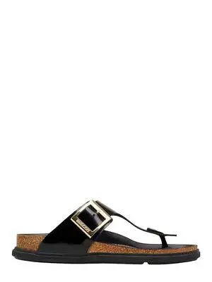 BIRKENSTOCK Gizeh Patent Buckle Thong Sandals - Black