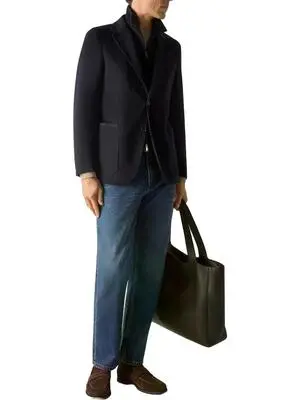 Zegna Oasi Cashmere Jacket With Detachable Bib - Blue