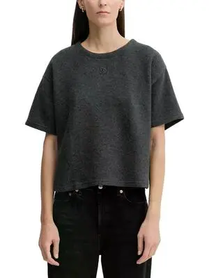 Dkny Textured Cropped T-shirt - Grey