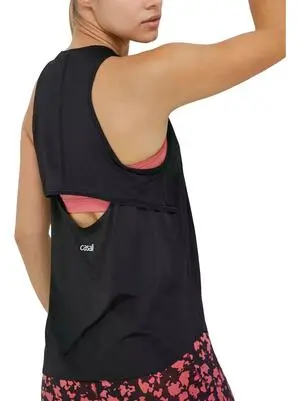 CASALL Sleeveless Training Top With Cut-out Detail - Black