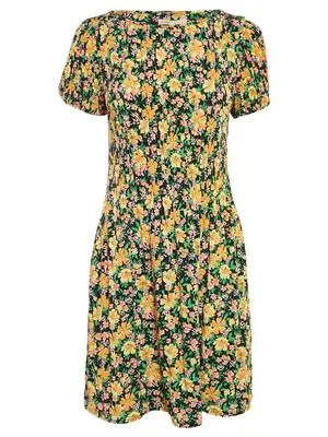 Maje Floral Print A-line Dress - Black