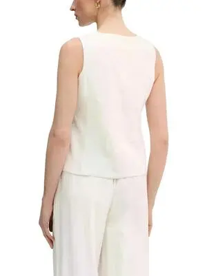 Dkny Sleeveless Blouse With Round Neck And Button Fastening - Neutrals