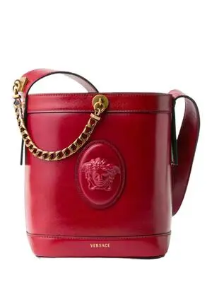 Versace Medusa '95 Chain-detail Bucket Bag Red