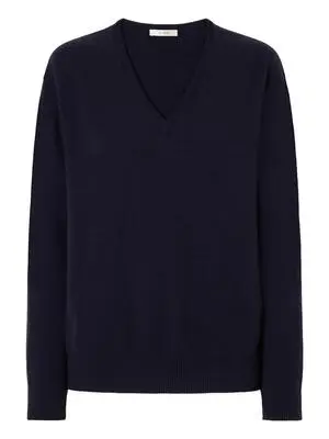 THE ROW Phila Cashmere V-neck Sweater - Blue