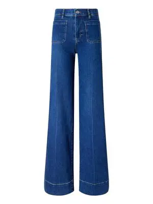 FRAME Le Slice Slim Palazzo Long High-rise Wide-leg Jeans - Blue