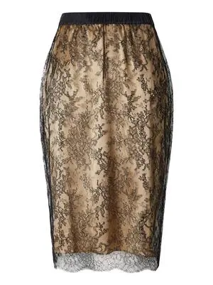 Carine Gilson Lace Midi Skirt - Black