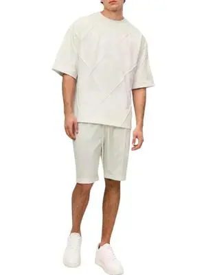 HAMZA Diamond Oversized T-shirt - Neutrals
