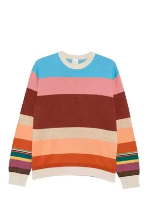 Paul Smith Multicolour Stripe Crew Neck Sweater - Brown
