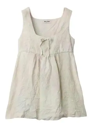 Miu Miu Linen Mini Dress - Neutrals