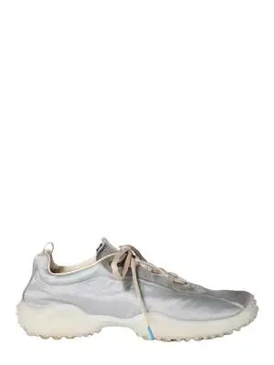 Miu Miu Bubble Technical Fabric And Suede Lace-up Sneakers - Silver