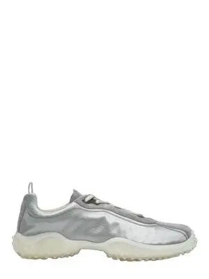 Miu Miu Bubble Technical Fabric And Suede Sneakers Silver