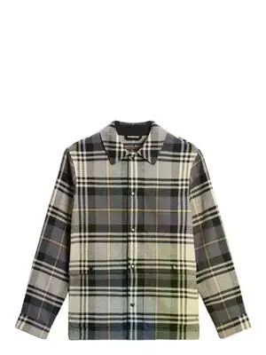 Woolrich Checked Cotton Shirt Jacket - Grey