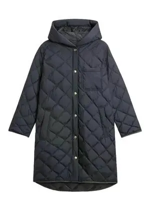 Woolrich Quilted Hooded Parka With Gold-tone Hardware - Grey