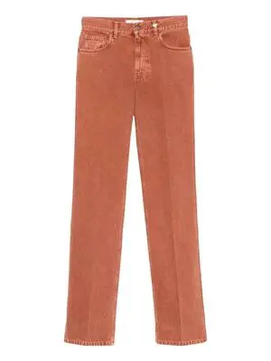Chloé Logo Patch Straight-leg Jeans - Orange