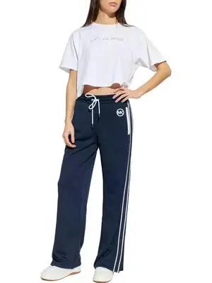 Michael Kors Logo-embossed Cropped T-shirt - White