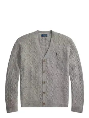 Polo Ralph Lauren Cable Knit V-neck Cardigan - Grey