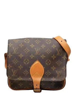 LOUIS VUITTON 1988 Monogram Cartouchiere Mm Crossbody Bag - Brown