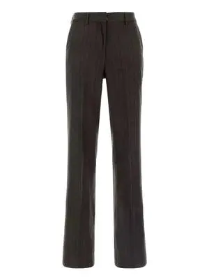 PT TORINO Jodie Pinstripe Wool Trousers - Grey