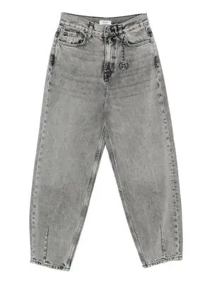 Liu Jo Acid Wash Logo Charm Jeans - Grey
