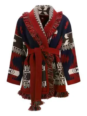 Alanui Icon Jacquard Cardigan - Red