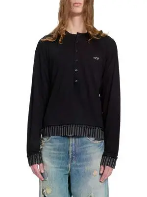 ANN DEMEULEMEESTER Las Serafino Long-sleeved T-shirt - Black