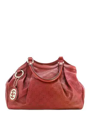 Gucci Sukey Guccissima Leather Medium Tote Bag - Red