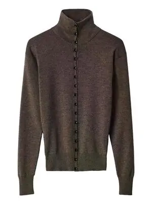 LEMAIRE Buttoned Top In Fine Wool - Brown