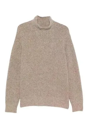 ROBERTO COLLINA Ribbed Knit High-neck Sweater - Neutrals