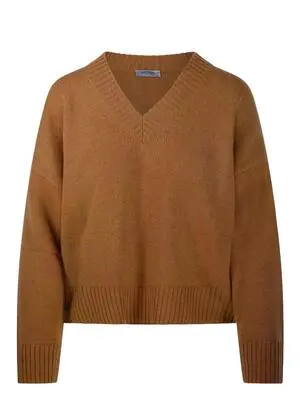 BEYOU V-neck Knit Sweater - Brown