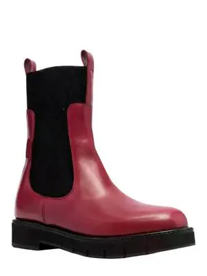FERRAGAMO Ribbed Chelsea Boots - Red