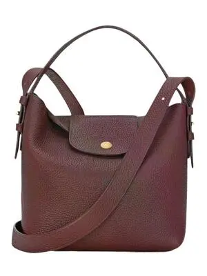 Longchamp Pebbled Leather Tote Bag - Red
