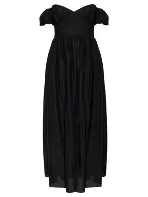 Matteau Off-shoulder Puffed-sleeve Maxi Dress - Black