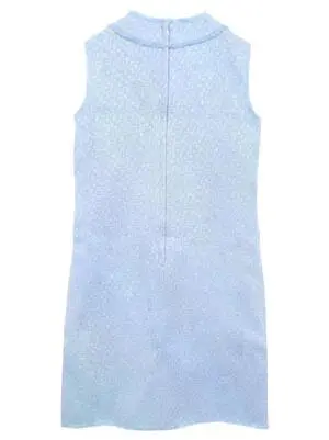 Dolce & Gabbana Dg-logo Tweed Mini Dress - Blue