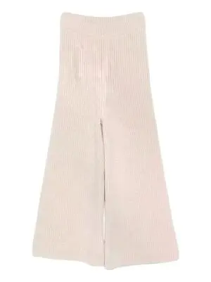 ELY ELY Ribbed Knit Cropped Trousers - Neutrals