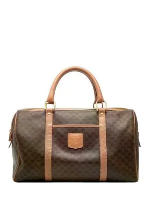 Celine Macadam Coated Canvas Boston Bag - Brown