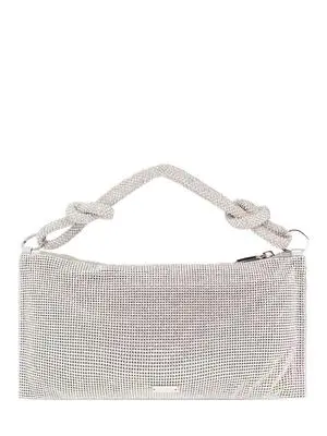 Cult Gaia Hera Nano Knotted Rhinestone Tote Bag - Silver