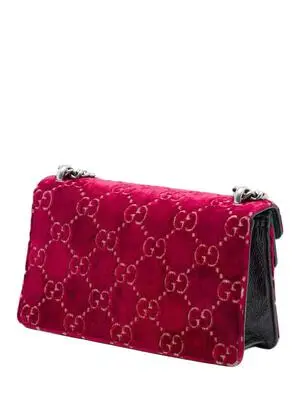 Gucci 2016-2026 Medium Gg Velvet Dionysus Crossbody Bag - Red