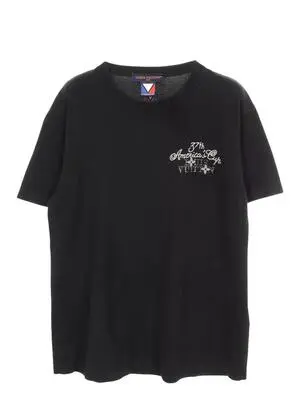 LOUIS VUITTON 2010s America's Cup Embellished T-shirt - Black