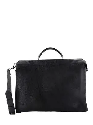 Fendi Monster Selleria Peekaboo Bag Leather Xl Satchel - Black