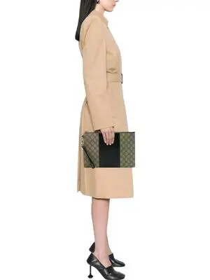 Gucci 2000-2015 Gg Supreme Wristlet Zip Pouch Clutch Bag - Neutrals