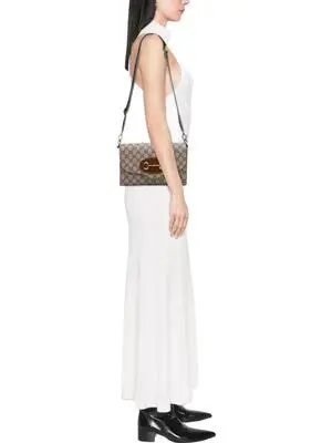 Gucci Small Gg Supreme Horsebit 1955 Satchel - Neutrals