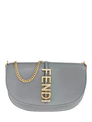 Fendi Graphy Logo-plaque Shoulder Bag - Blue