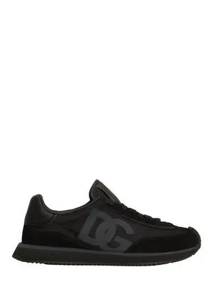 Dolce & Gabbana Mixed-material Dg Cushion Sneakers - Black