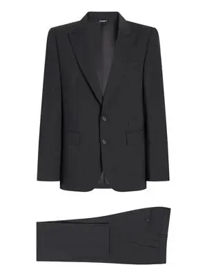Dolce & Gabbana Stretch Wool Martini-fit Suit Suits And Blazers Wool - Black