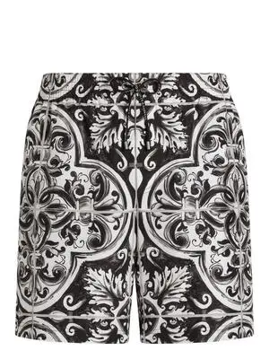 Dolce & Gabbana Dolce & Gabbana Majolica-Print Swim Boxer Shorts Multicolor