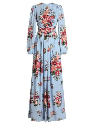 Dolce & Gabbana Flower Bouquet-print Charmeuse Maxi Dress - Multicolor