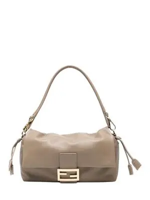 Fendi Baguette Medium Leather Handbag - Grey